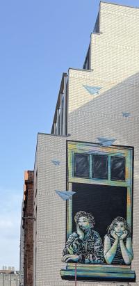 Neighbors a Window in the Sky Mural in Belfast