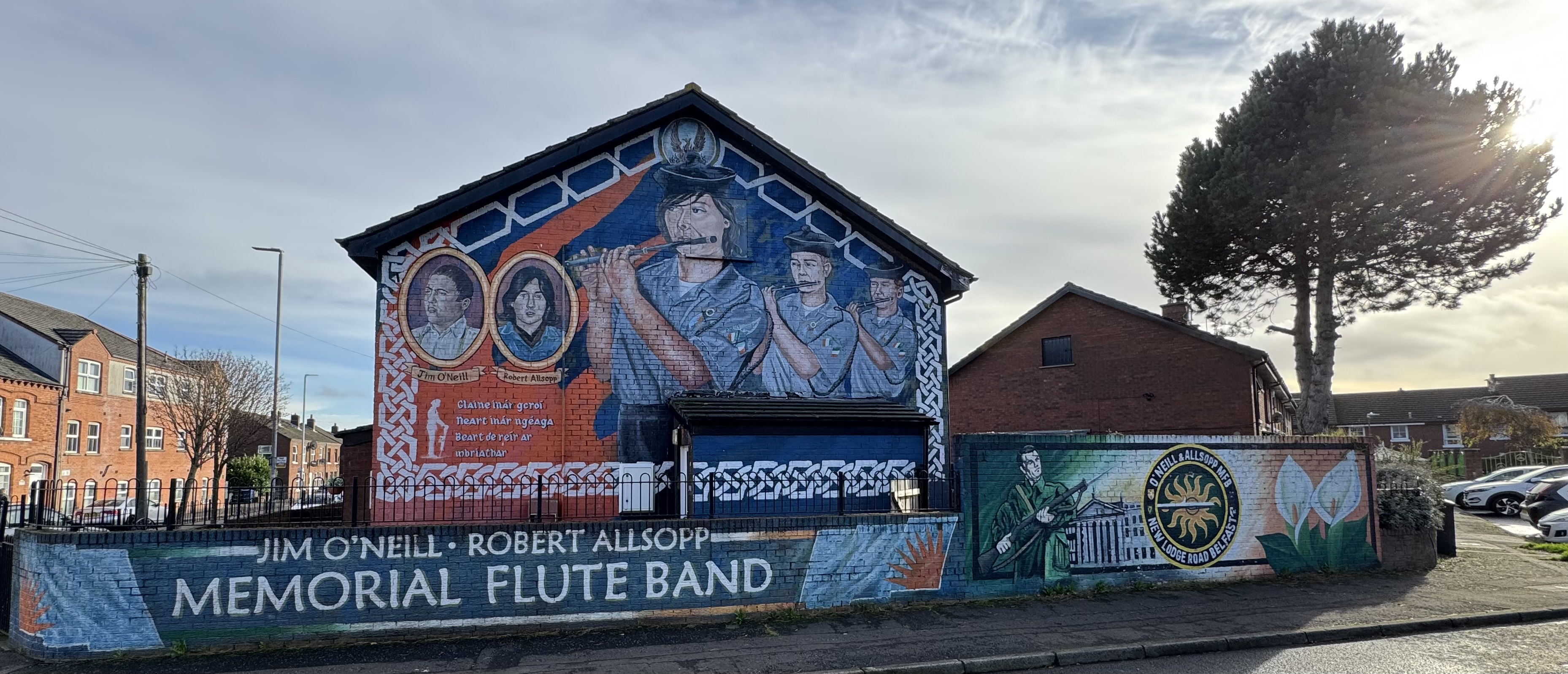 Jim O’Neill & Robert Allsopp Memorial Flute Band Mural in Belfast